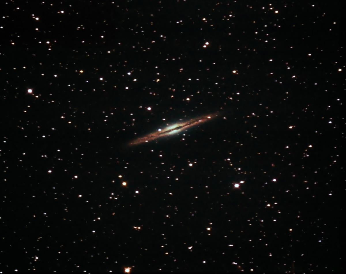 Edge-on Galaxy NGC-891 taken with a Canon XSi DSLR through a Astrotech ... Edge-on Galaxy NGC-891 taken with a Canon XSi DSLR through a Astrotech ...